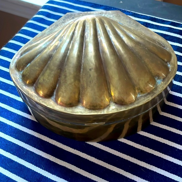 Art | Vintage Brass Seashell Box | Poshmark